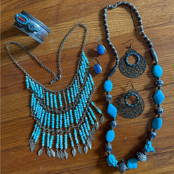 Jewelry | Turquoise Beaded Jewelry Bundle Set | Poshmark